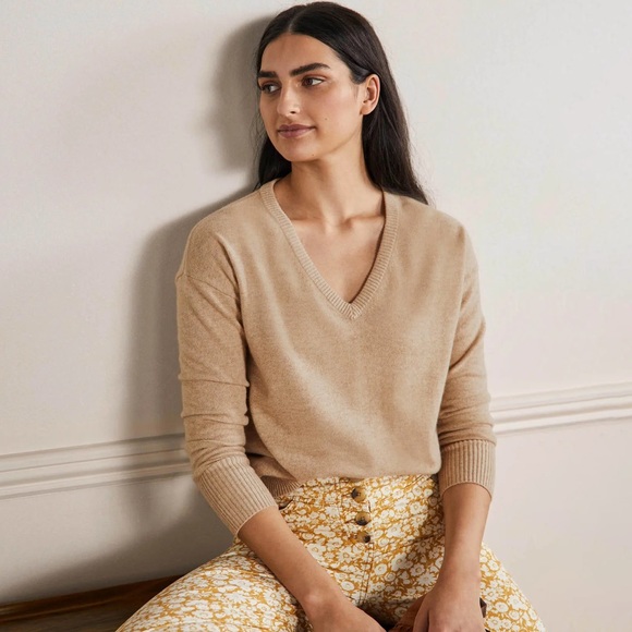 Boden | Sweaters | Boden Cashmere Vneck Sweater Tancamel | Poshmark